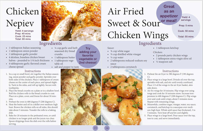 Design a page layout for your personal recipe by Brittg_creative | Fiverr