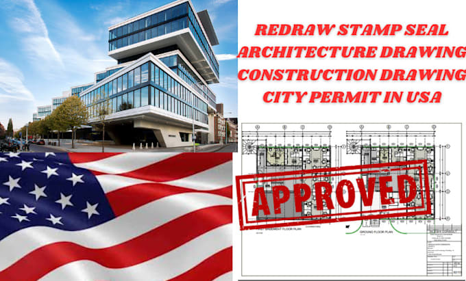Redraw stamp seal architecture drawing construction drawing city permit ...