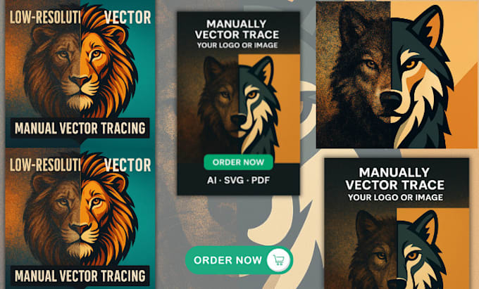 Convert to vector tracing of image, logo into, svg, eps, ai pdf, dxf by Moegan_lily | Fiverr