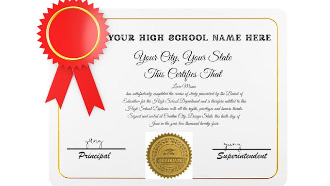 Design high school diploma certificate, ged, degree certificate by Bon ...