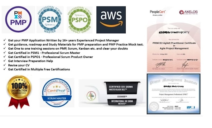 Help you pass pmp prince2 cpa ca cma ipma and lean six sigma ...