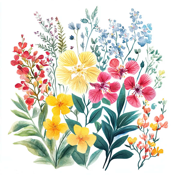 Botanical watercolor clipart set of illustration by Aarlandde | Fiverr
