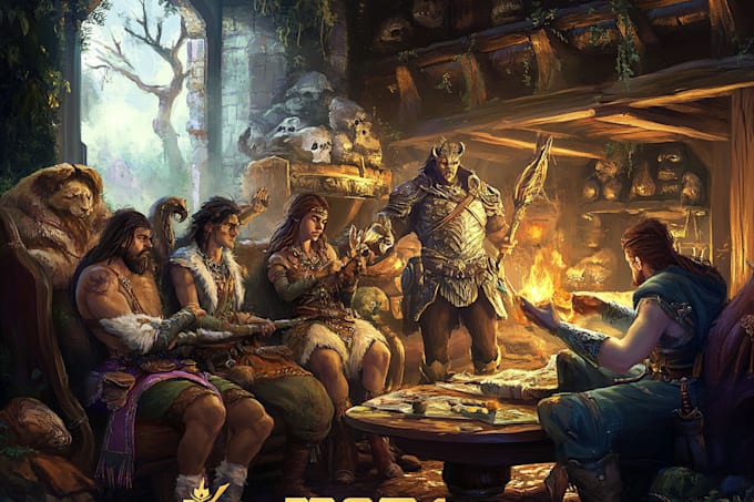 Design dnd art, character fantasy illustration for dnd party by ...