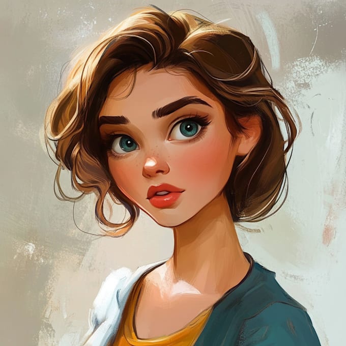 Draw a portrait in semi realism disney cartoon style by Marlneeb | Fiverr