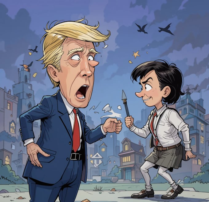 Draw a custom political cartoon by Bertoley | Fiverr