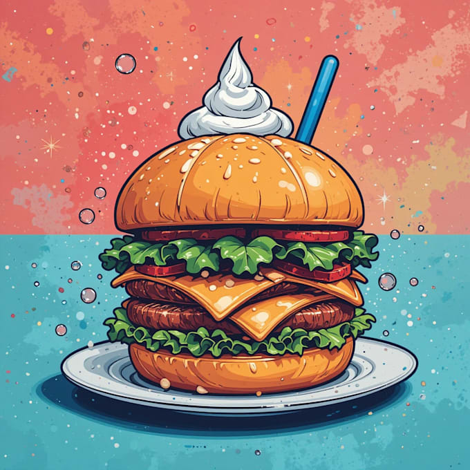 Design food pop art of your food pop art by Vaumins | Fiverr
