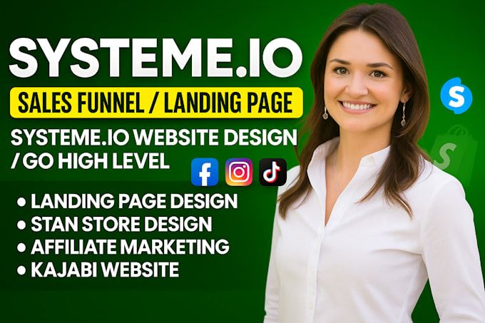 Design systeme io sales funnel landing page and gohighlevel by ...