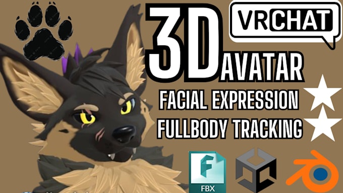 Do custom vrchat avatar vrc character 3d model vtuber furry avatar ...