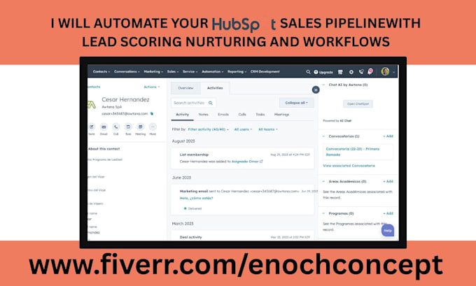 Automate your hubspot sales pipeline with lead scoring nurturing and workflows by Enochconcept ...