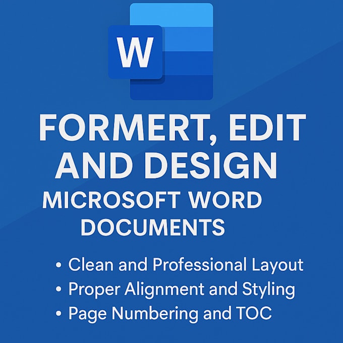 Format, design or edit your microsoft word documents by Amman37 | Fiverr