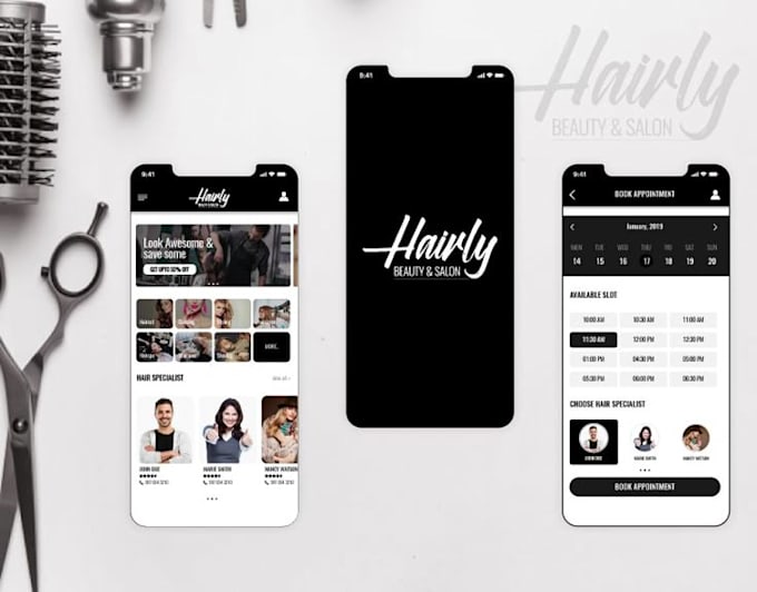 Dev salon app, gym app, spa app, booking app, barbing salon app by ...