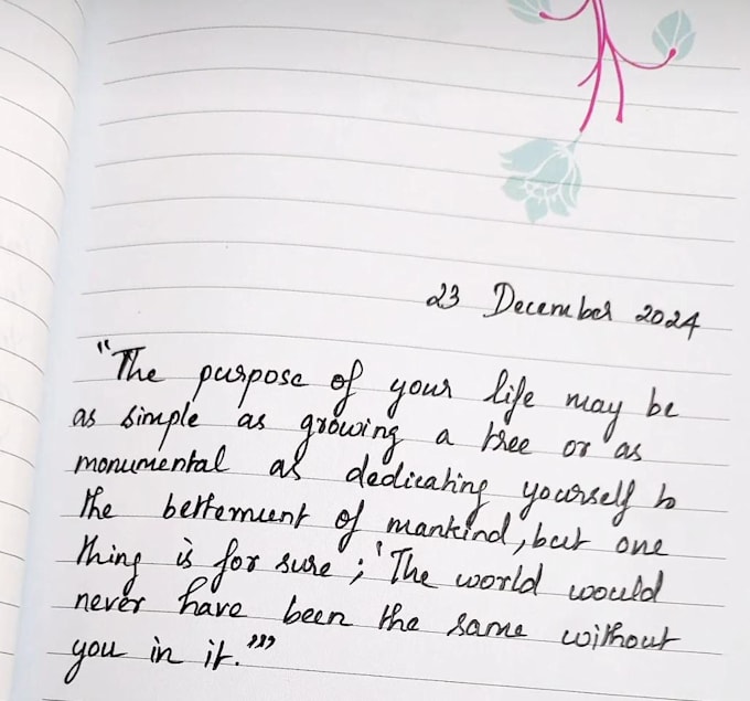 Write handwritten letters, cursive notes, creative quotes with personal ...