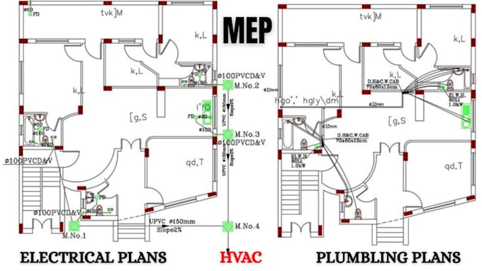 Create mep, hvac, plumbing, electrical, construction permit drawing by ...