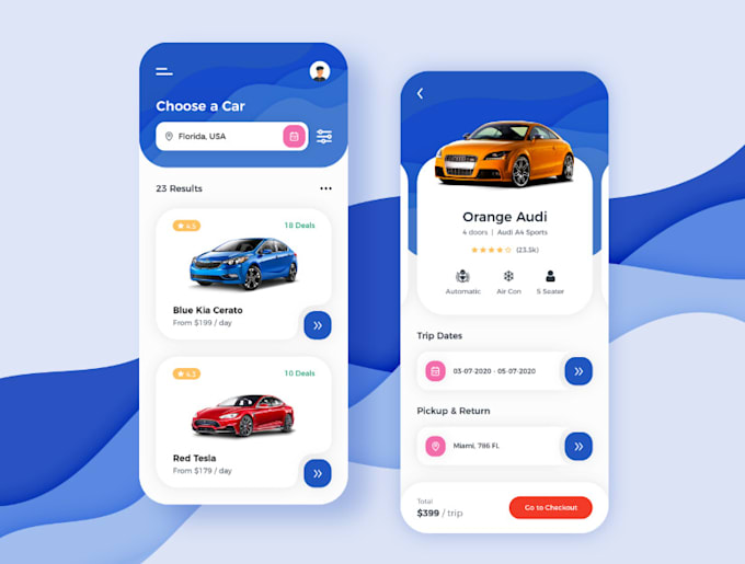 Build fleet management app, car rental app, truck booking app, car ...