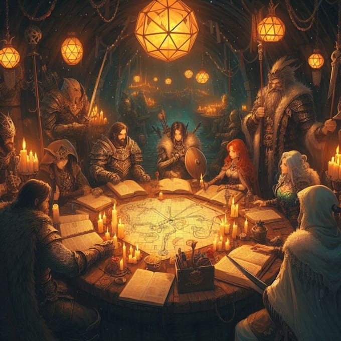 Draw a dnd party art and d and d character art by Dreeseton | Fiverr