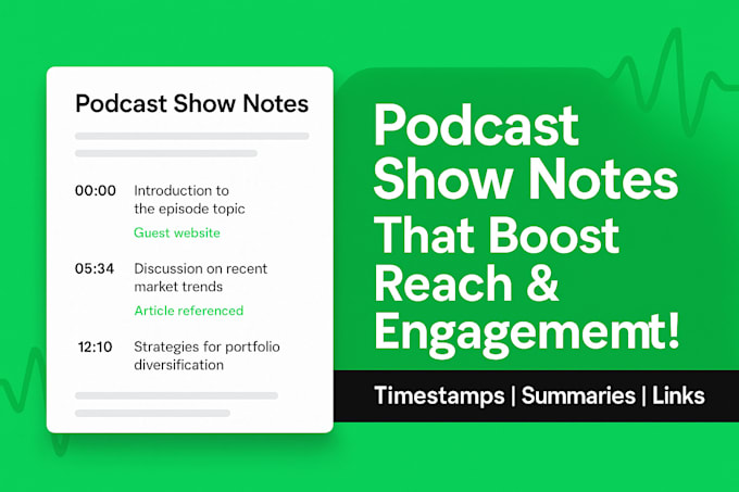 Write engaging podcast show notes with detailed summaries by C_neeraj ...