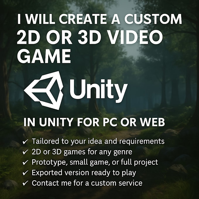 Create a custom 2d or 3d video game in unity for pc or web by Fm_films | Fiverr