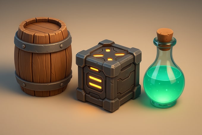 Create 3d game assets and props for your project by Atariq87 | Fiverr