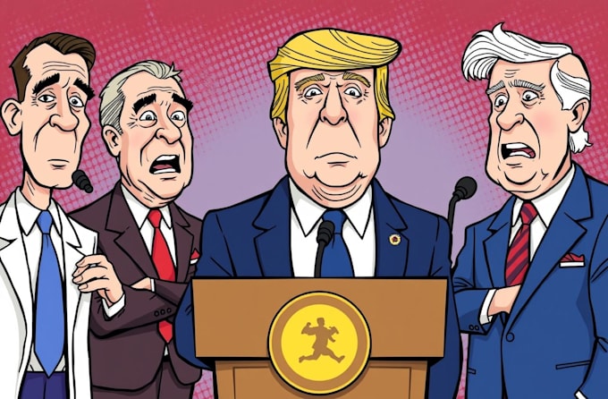 Draw your political cartoon in unique style by Hexoonkf954 | Fiverr