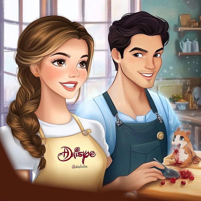 Draw you a beautiful portrait in disney cartoon by Leopeoqati | Fiverr