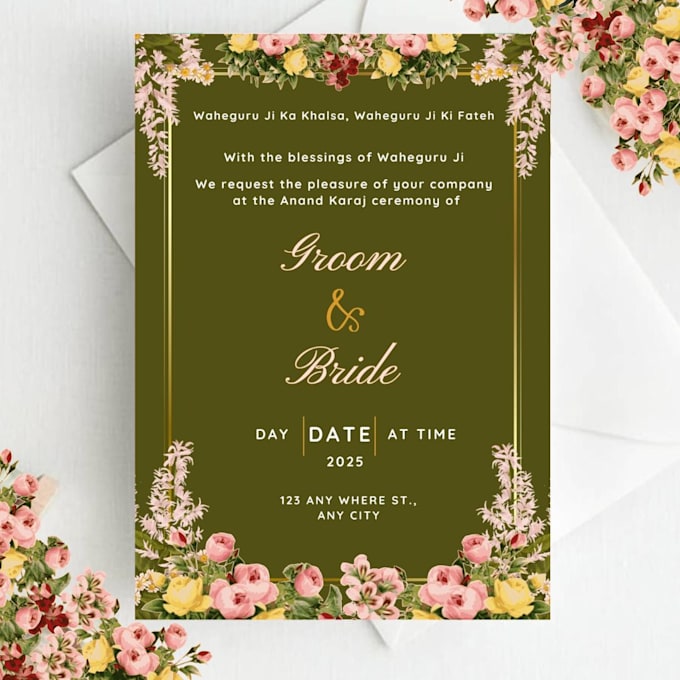 Design elegant and custom wedding invitation cards by Designdilpreet ...