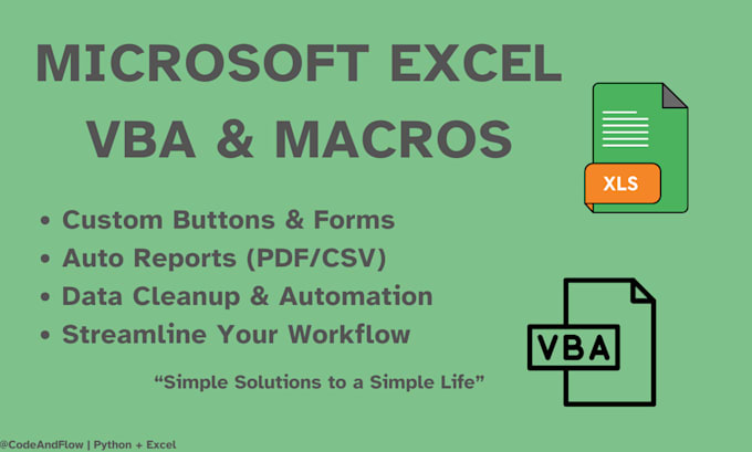 Create excel vba macros for automation by Codeandflow | Fiverr
