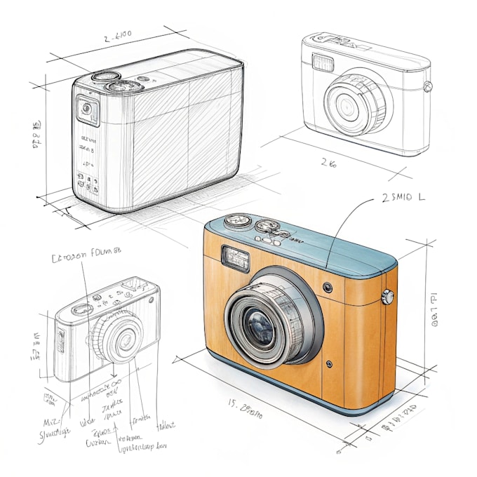 Create technical drawings of product or hand sketch by Micandler | Fiverr