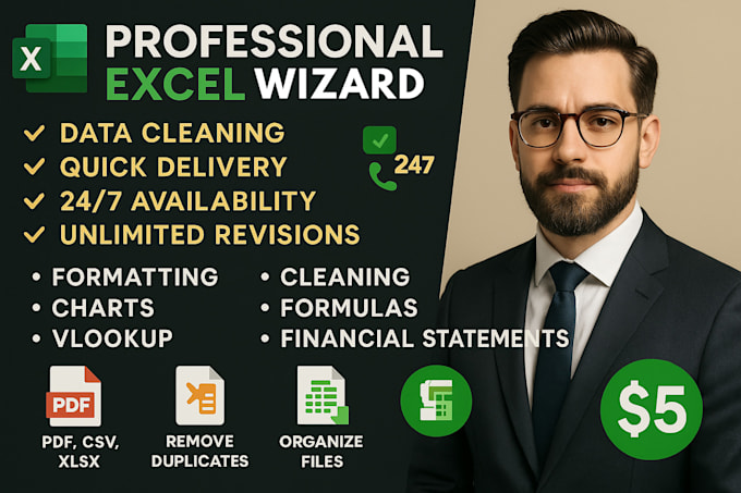 Clean, merge, organize your excel like a pro by Subhadipsen | Fiverr