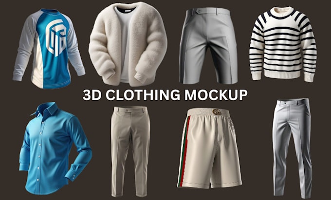 Do realistic 3d clothing mockup, 3d fashion that showcases your design ...