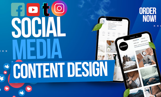 Create social media design social media post content creation account ...