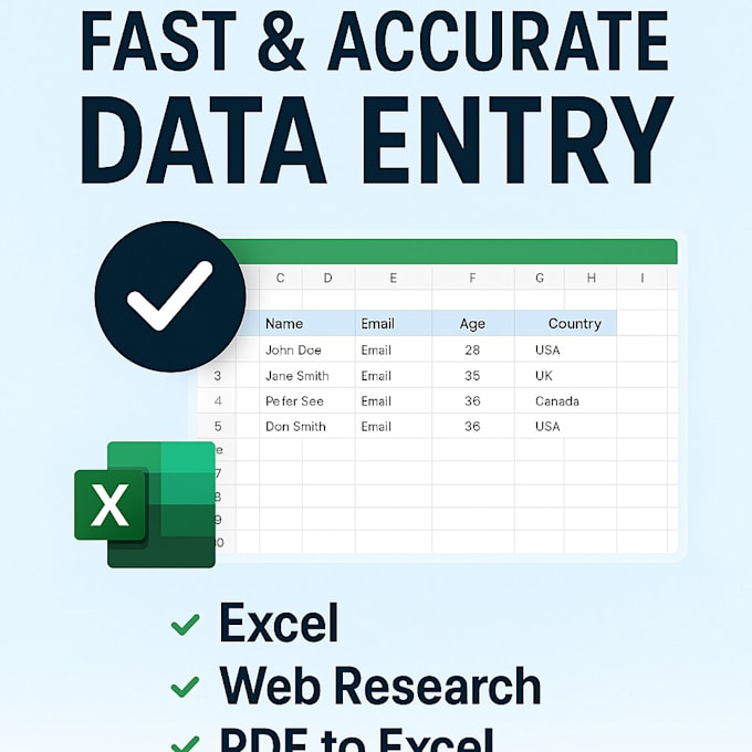Do data entry, typing, copy paste, data collection by Awanhamad | Fiverr