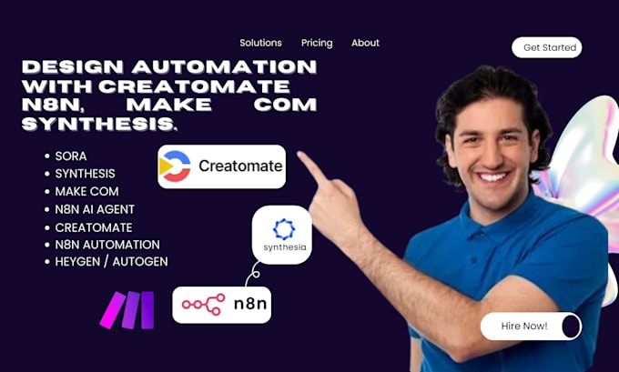 Make com automation n8n ai agent creatomate autogen synthesis, langchain crewai by Joe__app | Fiverr