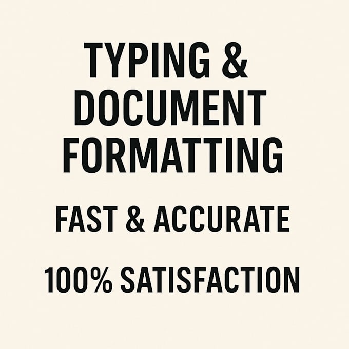 Do accurate typing, data entry, and document formatting by Dipakmandal1034 | Fiverr
