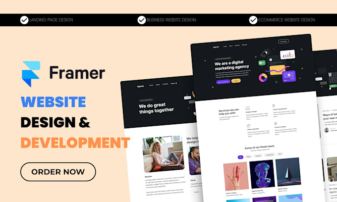 Design framer website develop framer website animation framer cms landing page by Thatwebflowguy ...