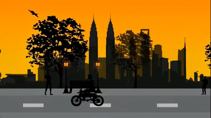 Silhouette animation black and white vector art 2d cartoon animation ...