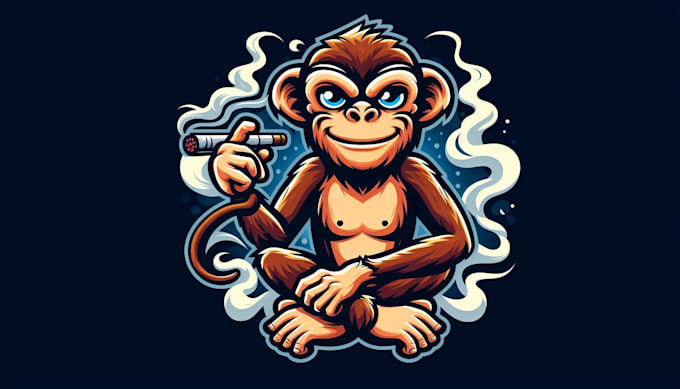 Design creative monkey smoke mascot logo for your business by Dxbnng ...