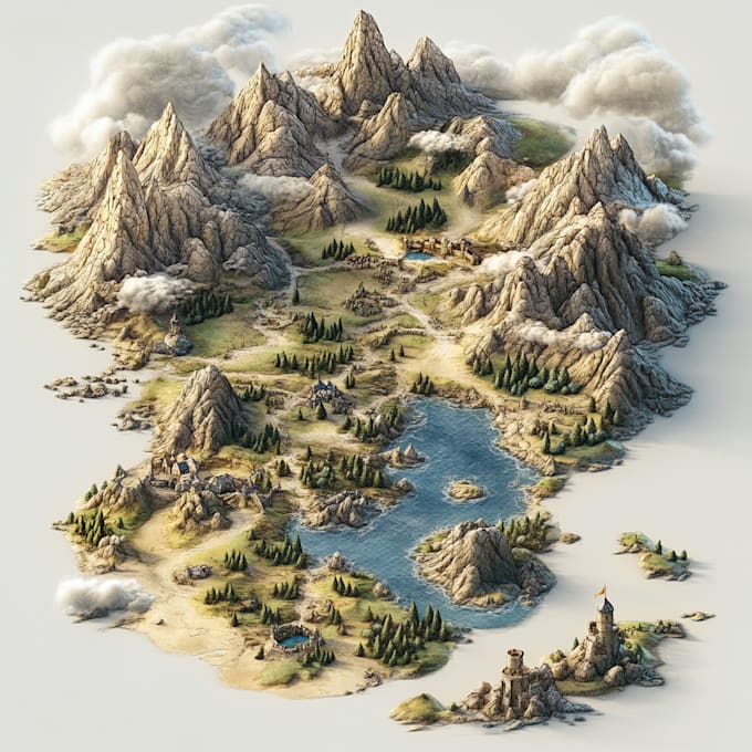 Do fantasy map with parchment style for storybook by Nedweel | Fiverr