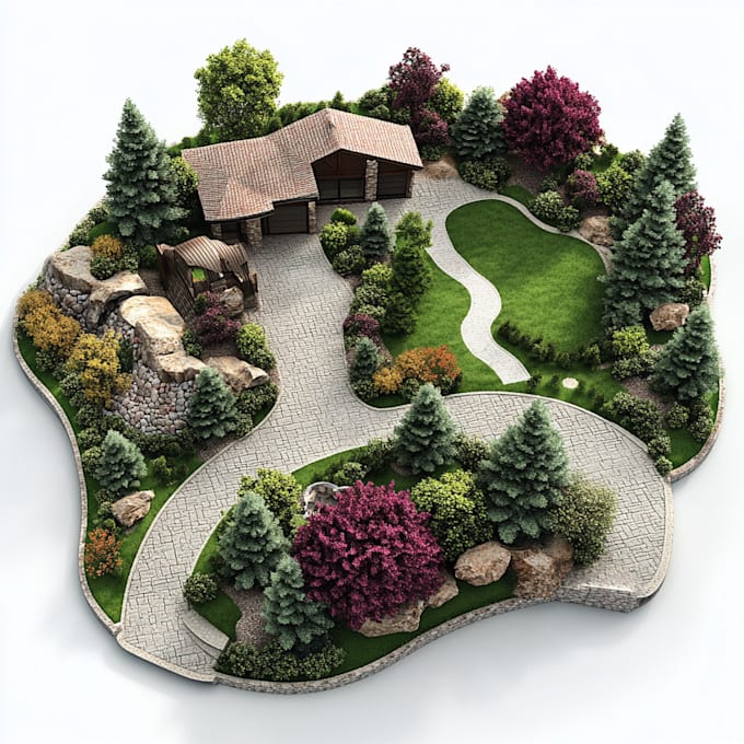 Design 2d architecture supermarket, shopping mall, landscape design ...