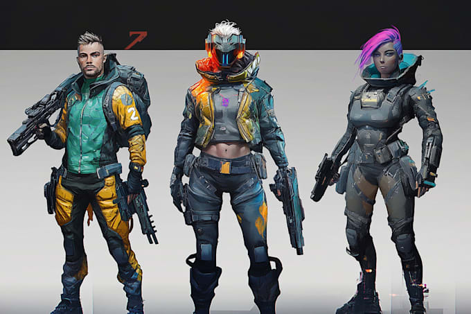 Design cyberpunk and fantasy character splash art by Zavianane | Fiverr