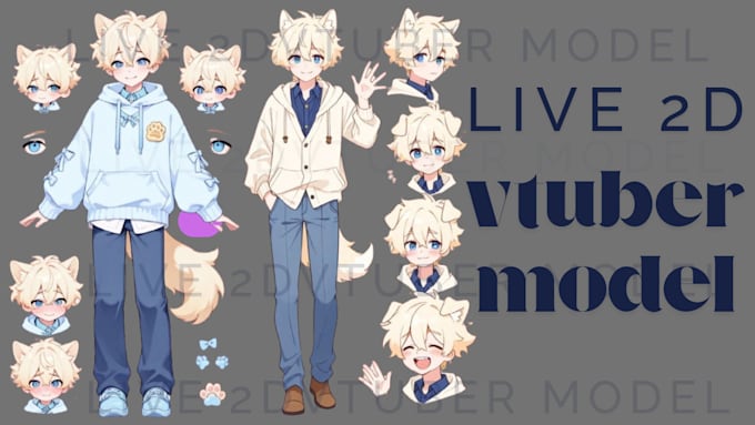 Design and rig live 2d vtuber model,animated emotes for anime,oc,chibi ...