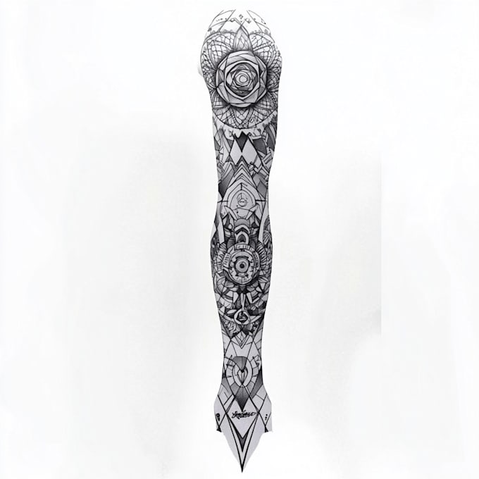 Create sleeve tattoo design in geometric style by Chilenarais | Fiverr