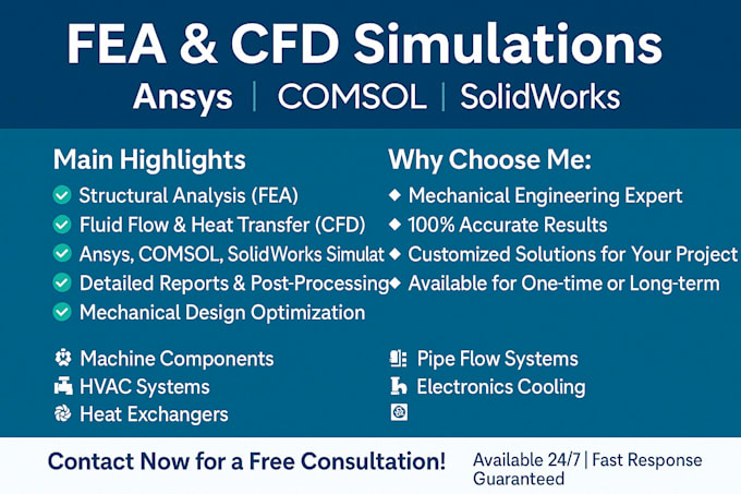 Cfd, fea and thermal analysis using ansys or comsol by Emanfatima353 | Fiverr