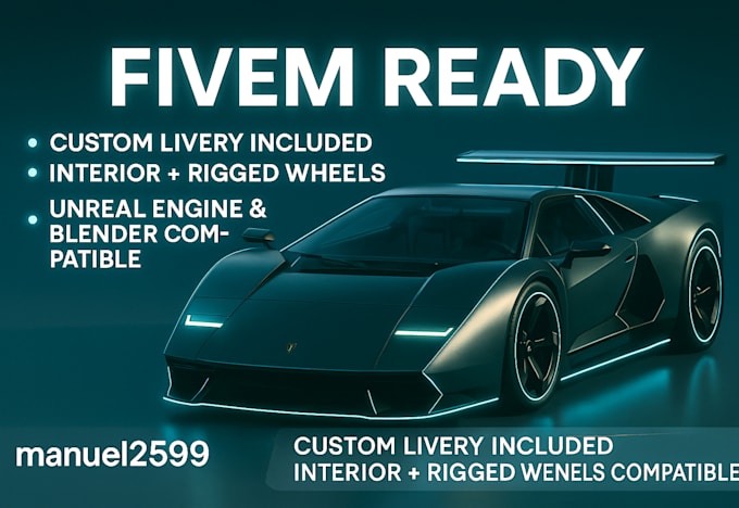 Model and render 3d car for fivem gta v, toy car realistic automotive ...