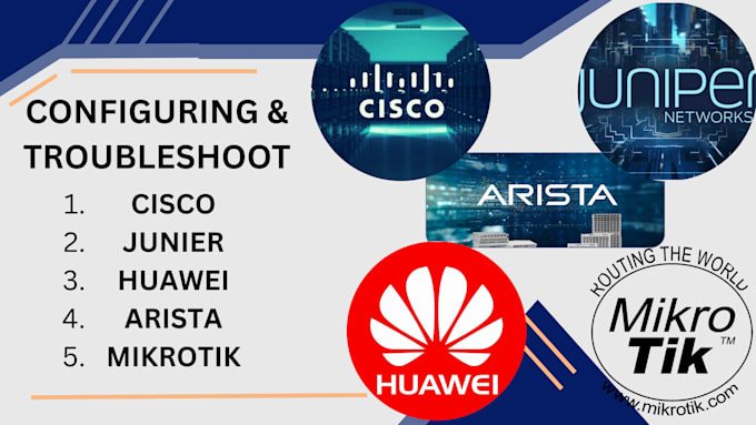Configure cisco juniper huawei mikrotik arista for your isp by Ahadsisoul | Fiverr