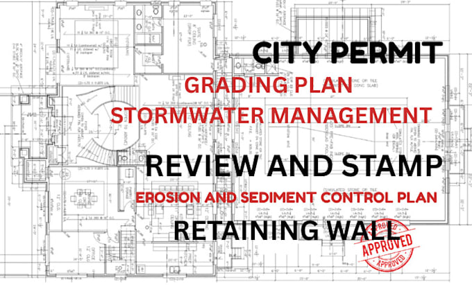 Do retaining,grading wall, stormwater design with stamp and seal for ...