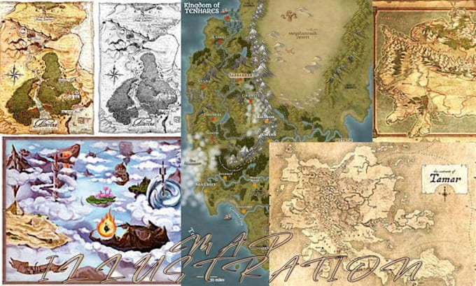 Do inkarnate fantasy map 2d vector map illustration custom festival map ...