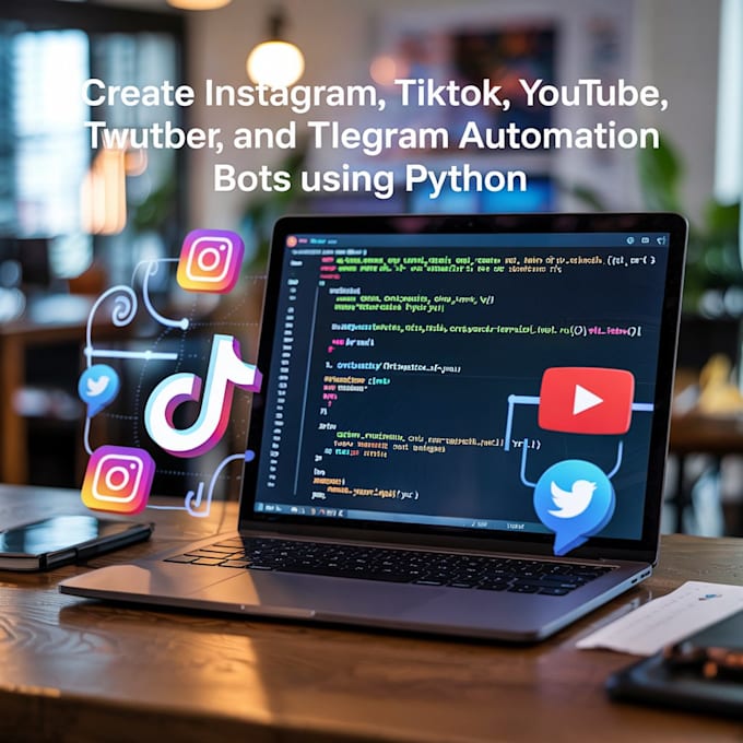 Create instagram,tiktok,youtube,twitter,and telegram automation bot using python by Ayenmayowa ...