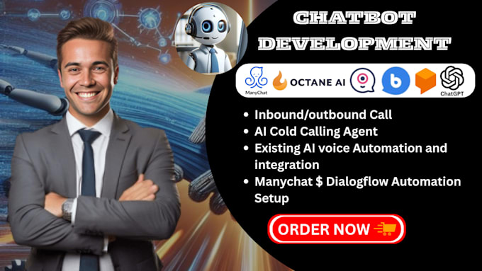 Develop ai chatbot for you using manychat, landbot, octane ai, dialogflow by Roy_will | Fiverr