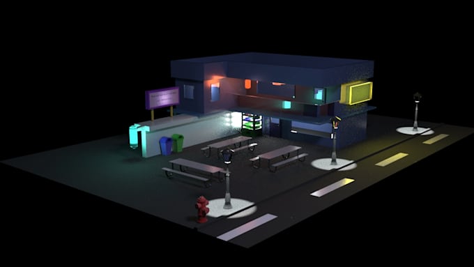 Create a scene of 3d environment by Yuvrajbisht_ | Fiverr