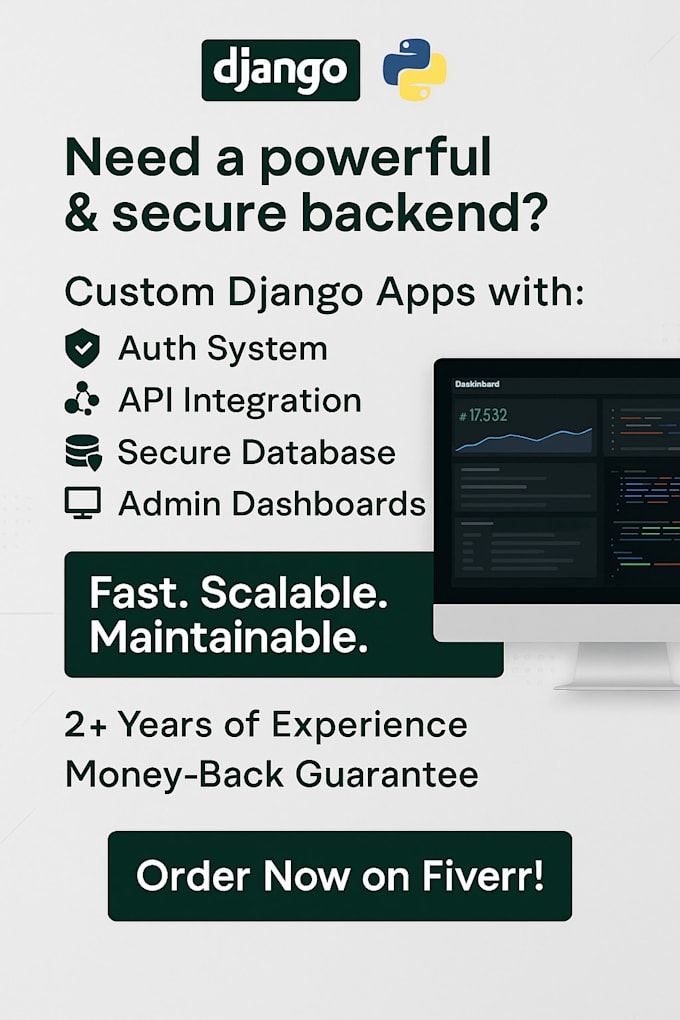 Your backend developer in python with django by Tcg_umer | Fiverr